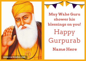 Write name on Happy Gurpurab Greeting Card - Card Codez - Name on ...