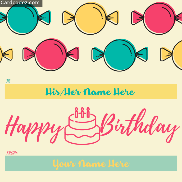 Write Name on Happy Birthday Photo - Card Codez - Name on Greeting Cards